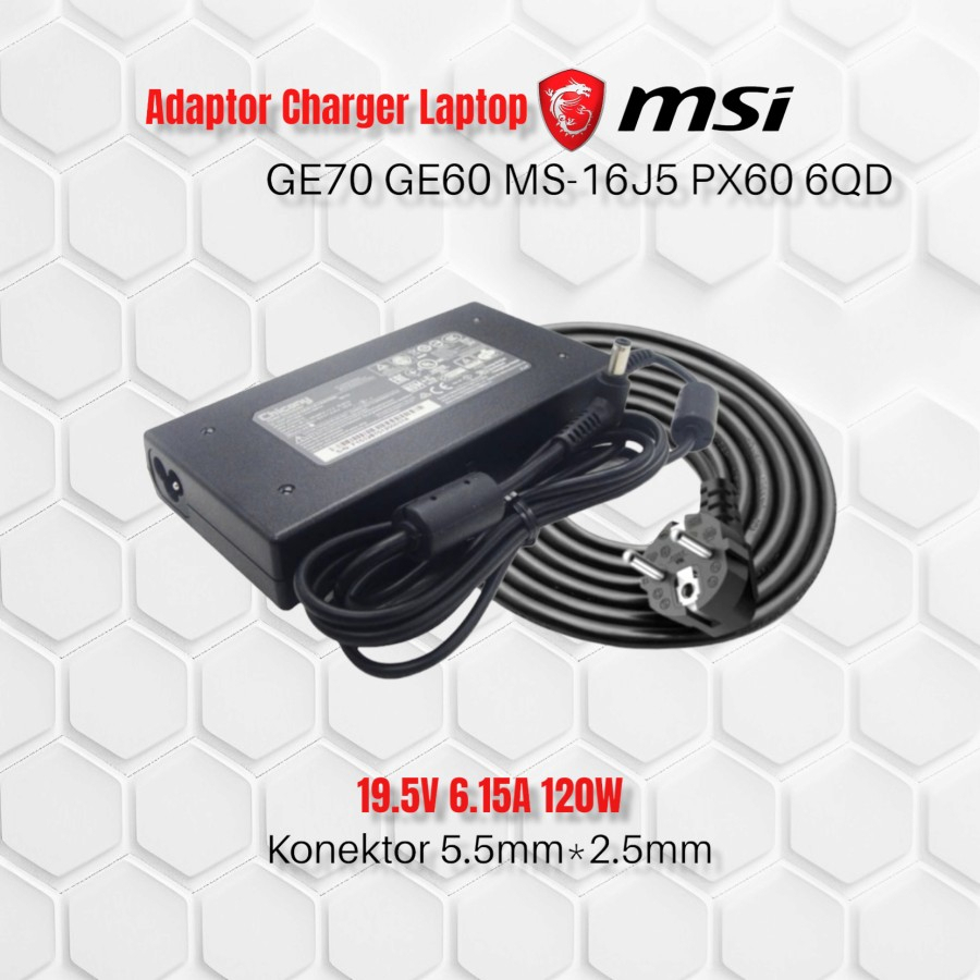 Jual Adaptor Adapter Charger MSI GF63 8RC Chicony A12-120P1A 19.5V 6 ...