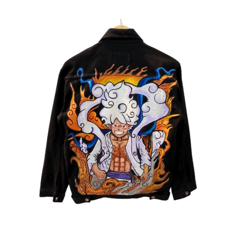 Jual JAKET DENIM CUSTOM LUKIS LUFFY GEAR 5 | Shopee Indonesia