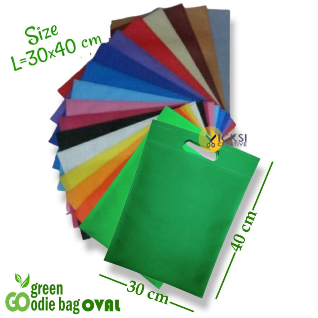 Jual Tas Kain Spunbond Goodie Bag Oval 30x40 Besar Kantong Belanja ...
