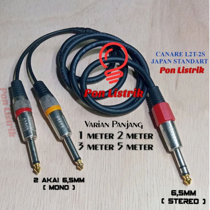 Jual kabel akai stereo to dual akai mono 1 meter | Shopee Indonesia