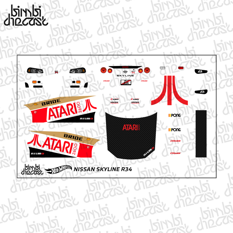 Jual Decal Hotwheels Nissan Skyline R34 Atari Transparant | Shopee ...