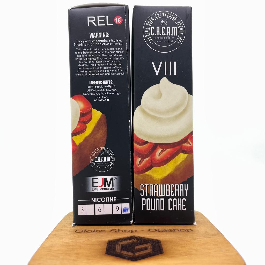 Jual EJM CREAM 8 VIII Strawberry Poundcake C.R.E.A.M USA LIQUID 3MG ...