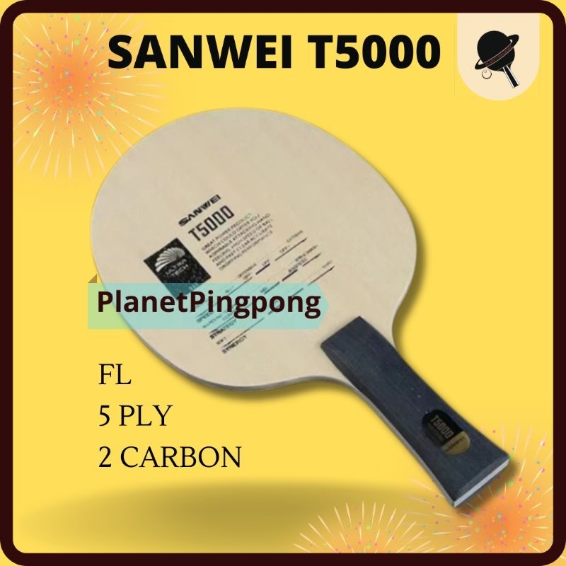 Jual SANWEI T5000 kayu carbon bet pingpong tenis meja T 5000 | Shopee Indonesia