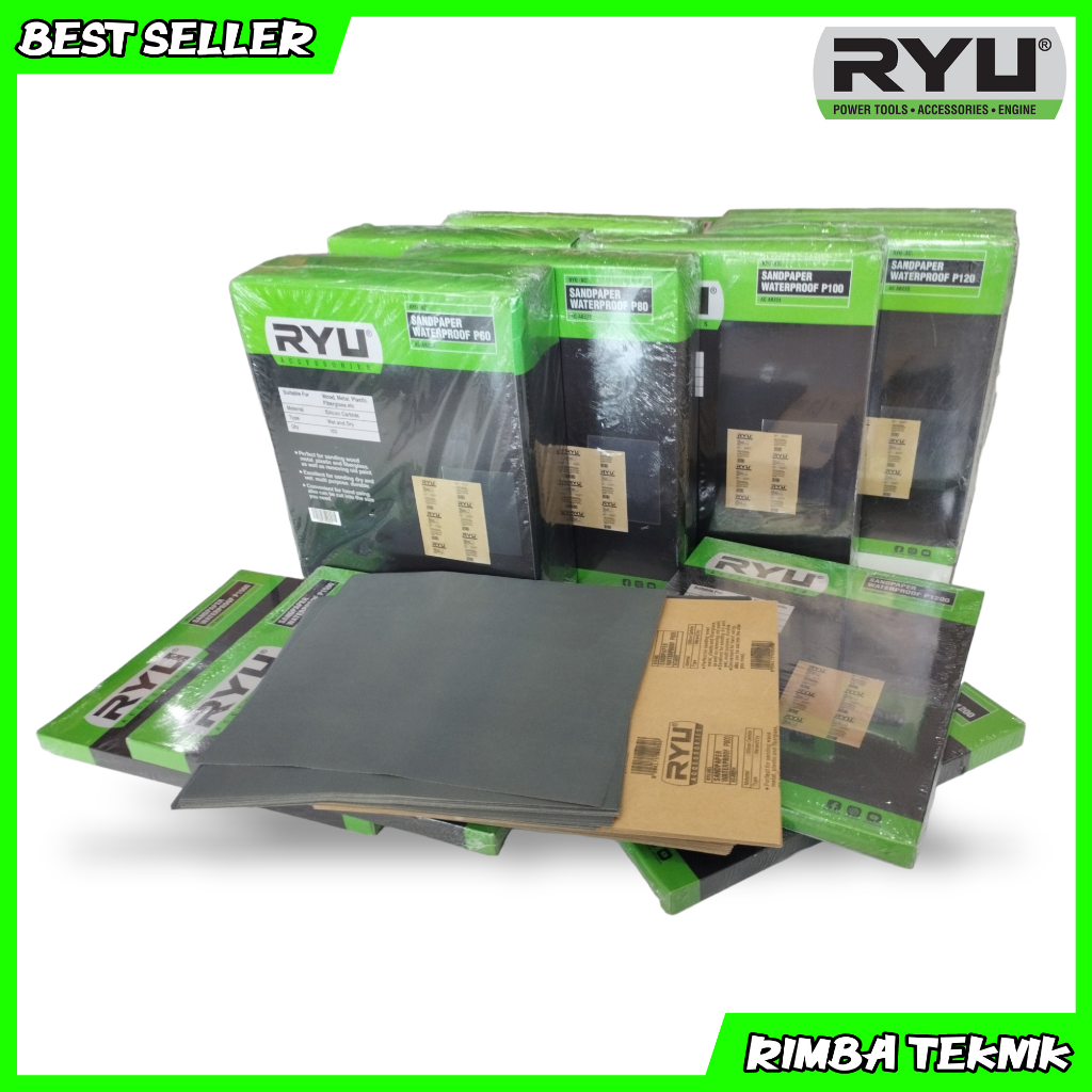 Jual PROMO!!! Amplas Kertas RYU Ampelas Waterproof Abrasive Paper / Sand Paper Mesin Amplas Grit ...