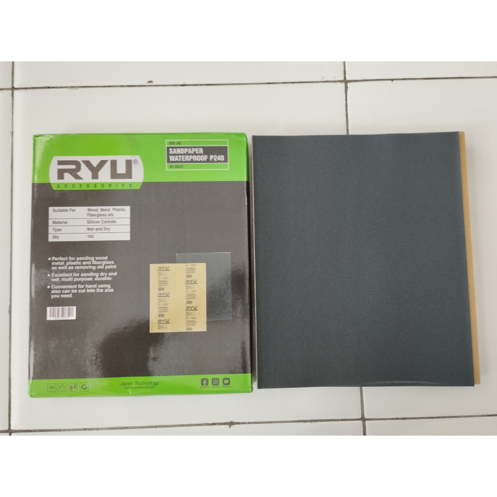 Jual PROMO!!! Amplas Kertas RYU Ampelas Waterproof Abrasive Paper / Sand Paper Mesin Amplas Grit ...