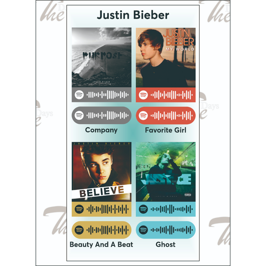 Jual Stiker Lagu Spotify Barcode Lana Del Rey Arctic Monkeys Calvin ...