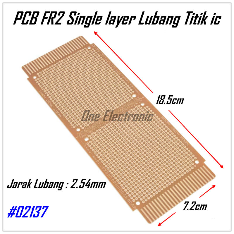 Jual PCB Titik lubang Prototype kaki ic 2.54mm PCB FR2 single layer Project Praktek latihan ...