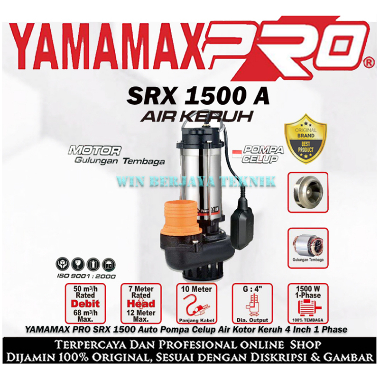 Jual YAMAMAX PRO SRX 1500 A ( Auto ) Pompa Celup Air Kotor Bersih Keruh ...