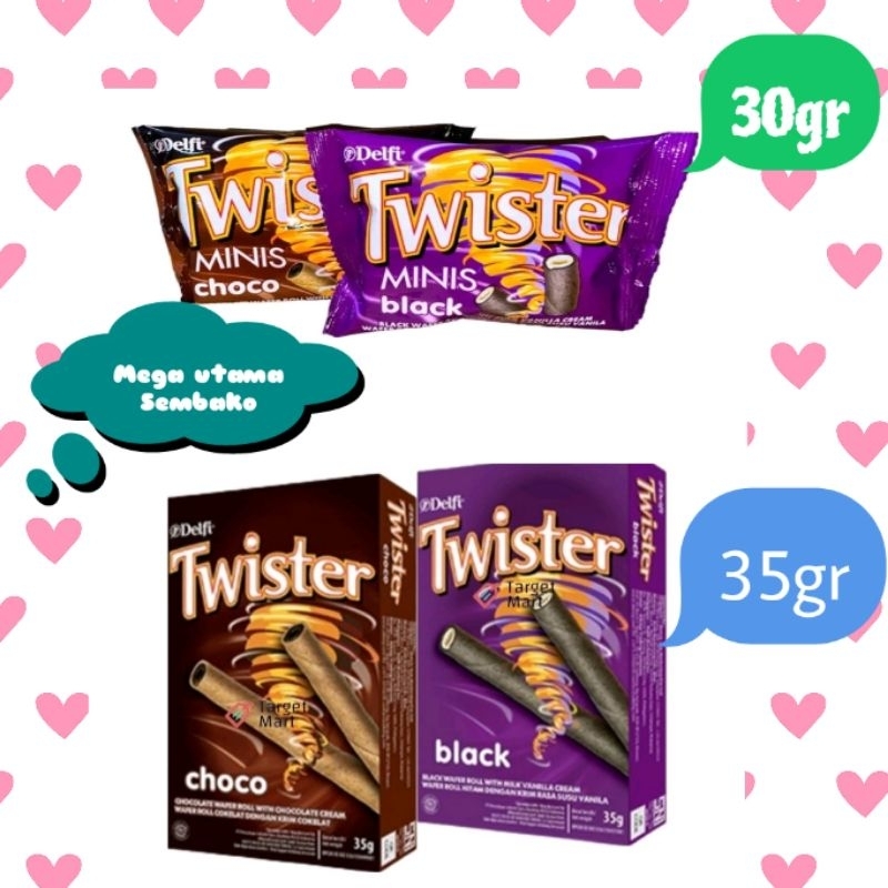 Jual Delfi Minis TWISTER Black / choco 30 & 35 g / pcs | Shopee Indonesia