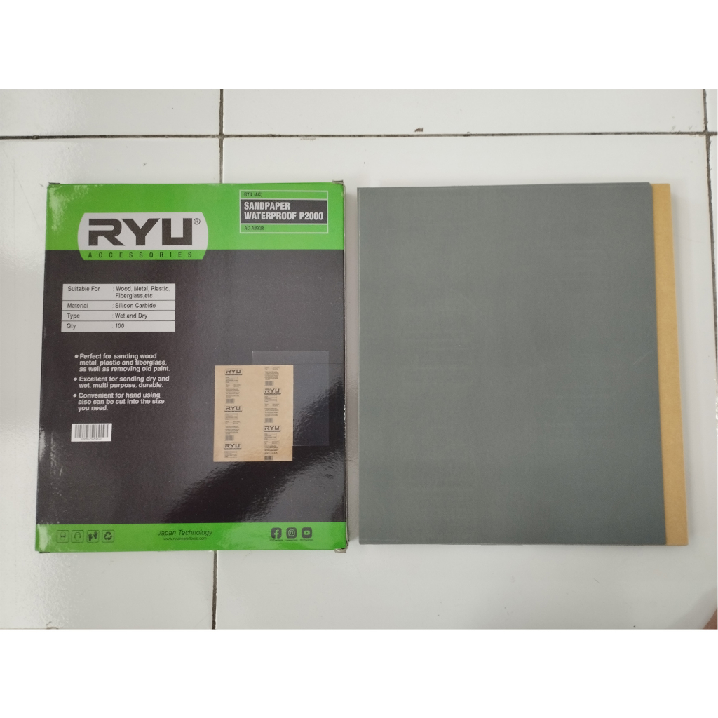 Jual PROMO!!! Amplas Kertas RYU Ampelas Waterproof Abrasive Paper / Sand Paper Mesin Amplas Grit ...