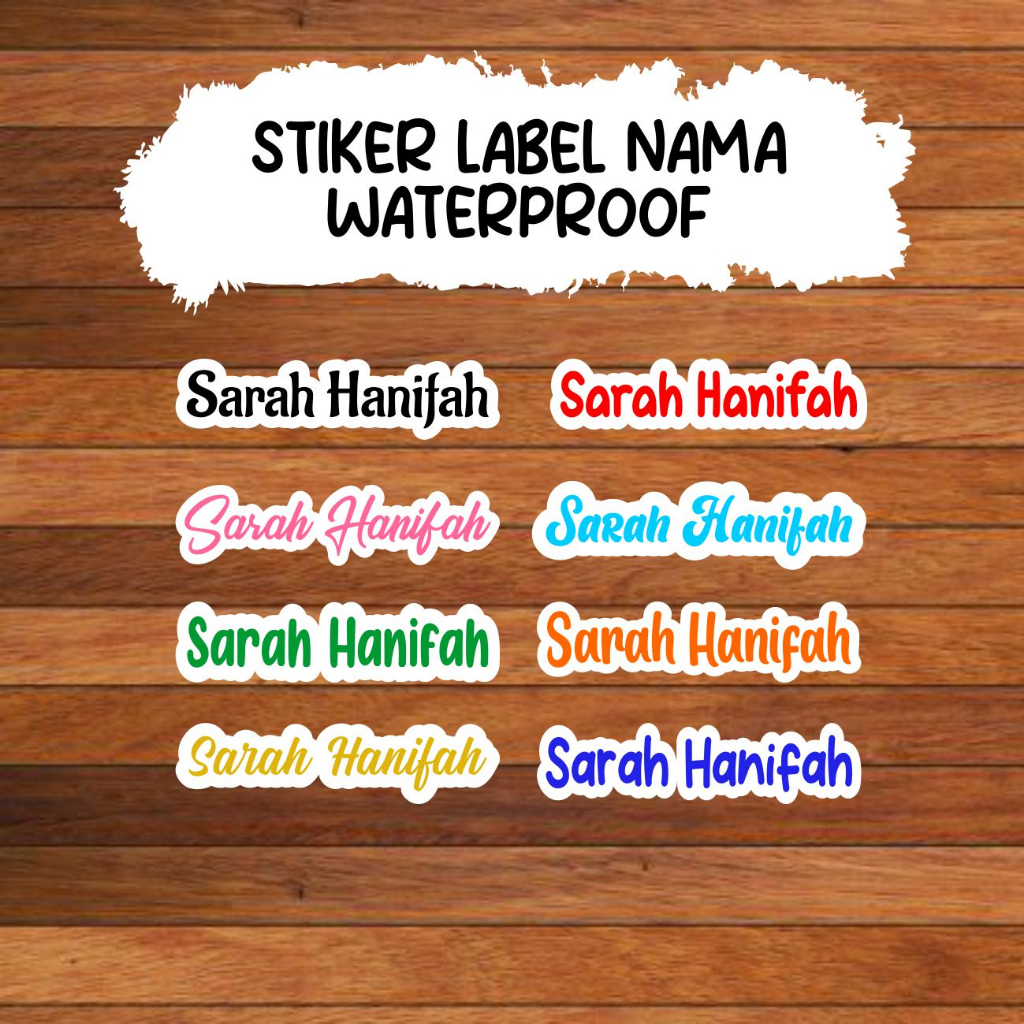 Jual Stiker Nama Waterproof Stikel Label Custom Nama Untuk Barang ...