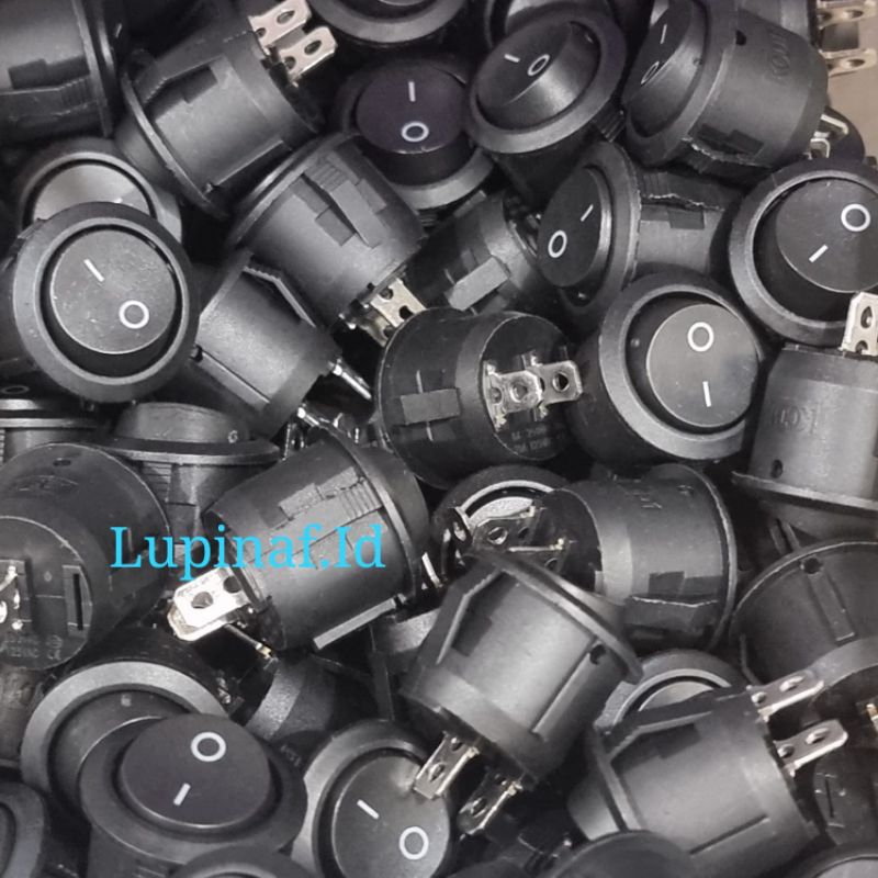 Jual SAKLAR BULAT HITAM BESAR 2PIN SWITCH ON OFF 2P 2 PIN ROCKER ...