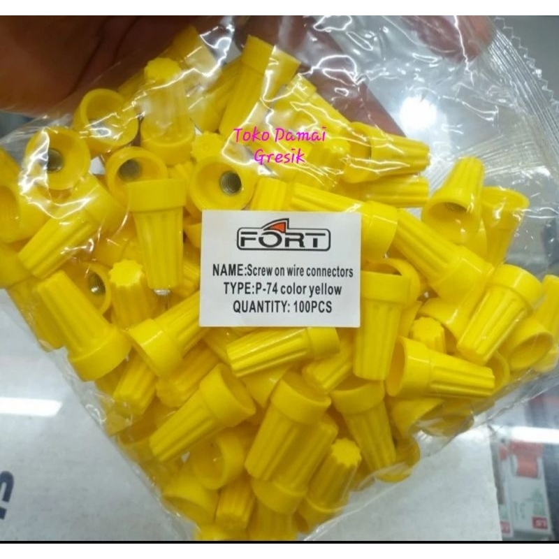 Jual Fort Lasdop XLS-P74 Yellow (2,5mm-4mm) screw on wire connectors | Shopee Indonesia