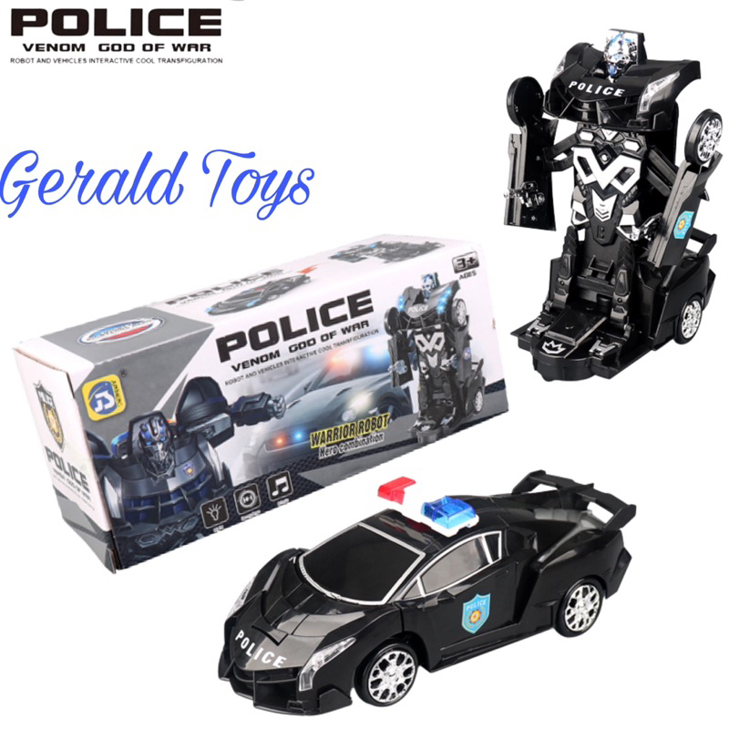Jual Mainan Mobil Robot Police Hitam Venom - Mainan Anak Mobil Polisi ...