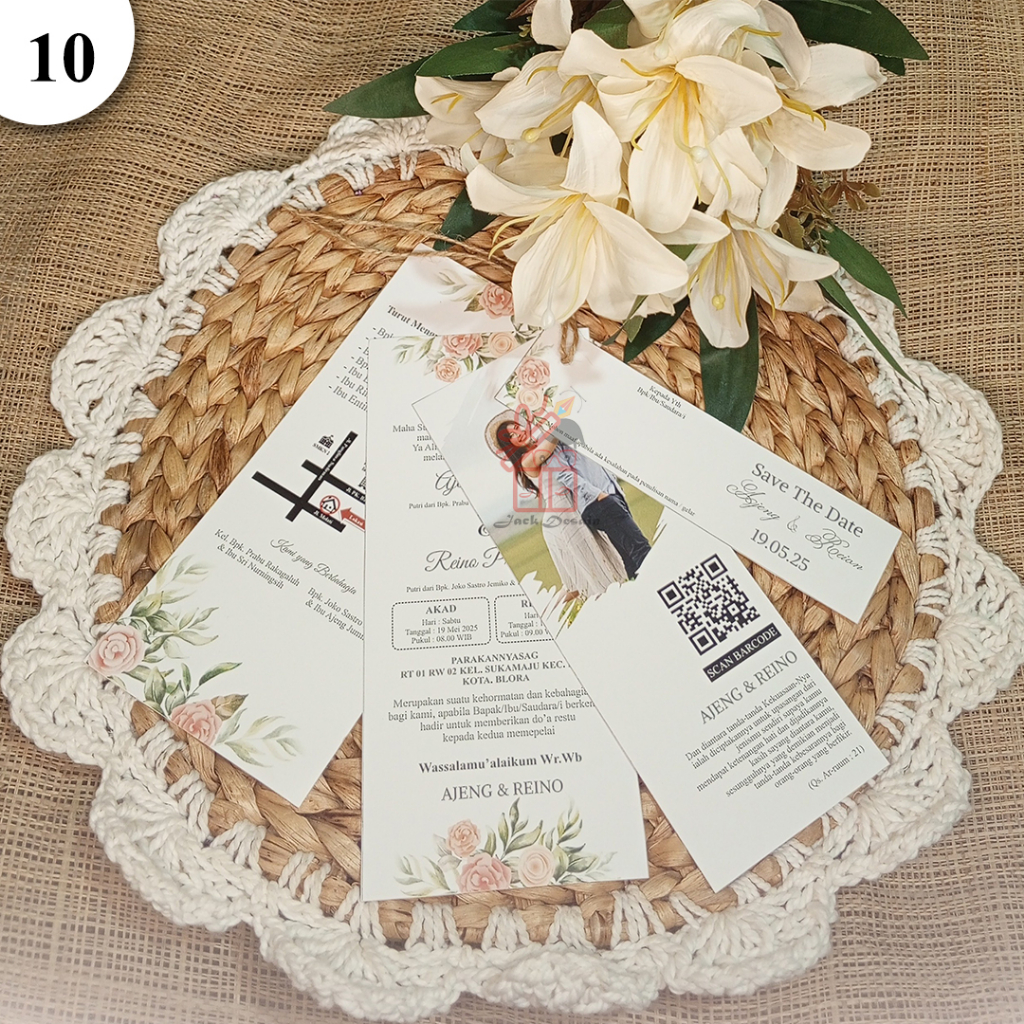 Jual Undangan Pernikahan / Undangan Tali Rami / Undangan Hangtag ...