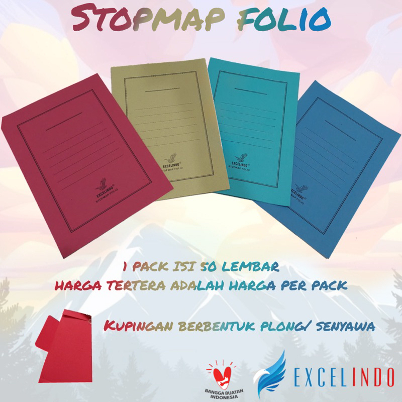 Jual (1 PACK/50 LEMBAR) Stopmap Folio Map Kertas ukuran F4 isi 50 ...