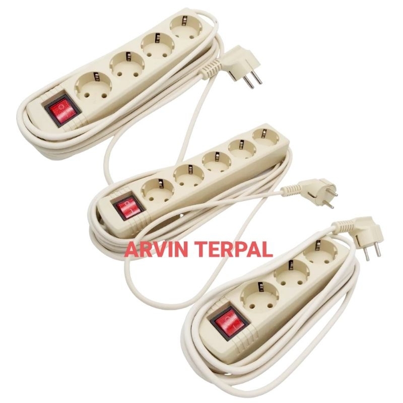 Jual Cok Sambung Kabel Extention Stop Kontak 3 4 5 Lubang + Kabel 5 ...