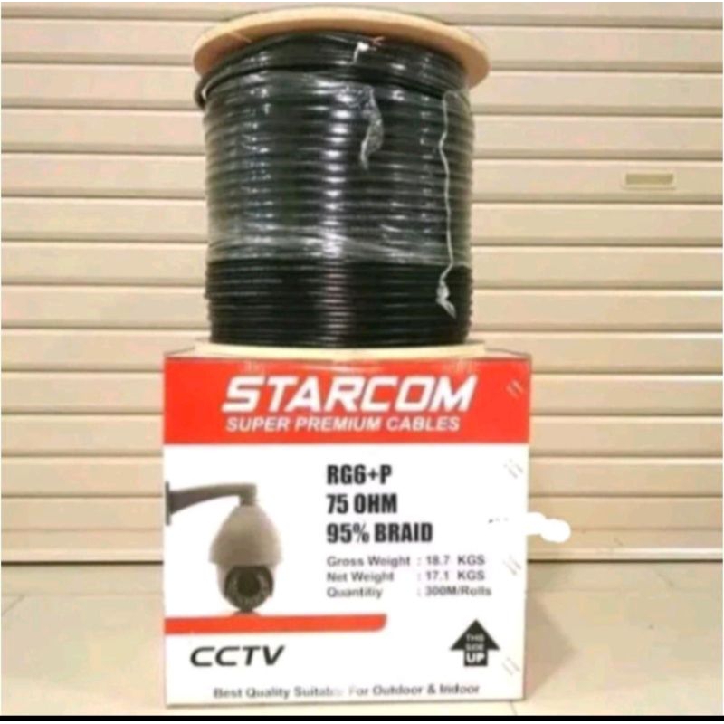 Jual Kabel cctv RG 6 + Power ( 300 Meter ) STARCOM Super Premium Kabel ...