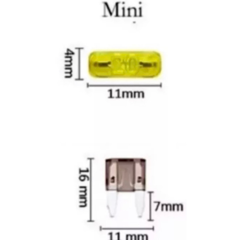 Jual Sekring Tancap Fuse STANDAR / MINI / MICRO 100 pcs Ukuran 2A ~ 40A ...