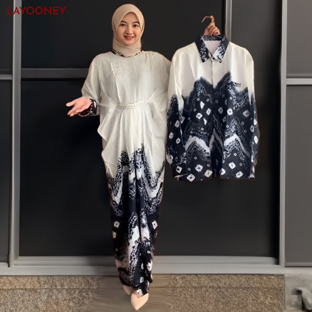 Jual Kazaya Dress Kaftan Batik Jumputan Couple Baju Kondangan Lebaran ...