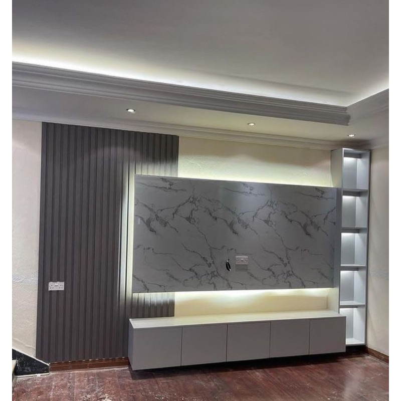 Jual Backdrop tv minimalis full hpl bisa memper cantik ruangan anda ...