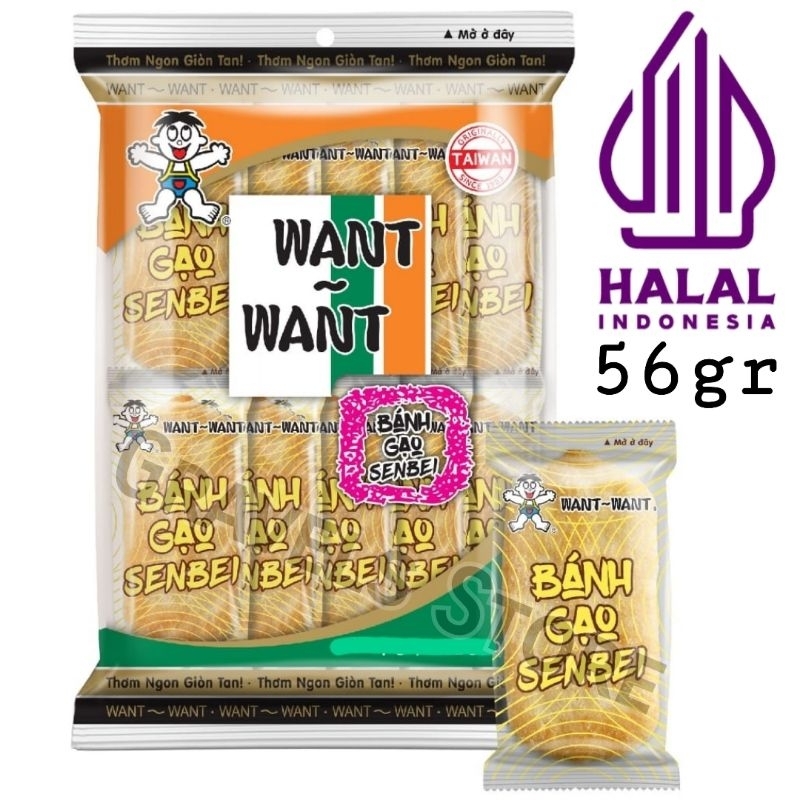 Jual [isi 10 Pcs] Want Want Senbei 56gr - Rice Crackers Original Rasa ...