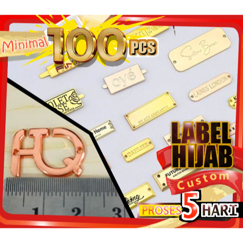 Jual Label hijab custom alloy untik merk dan logo desain sendiri harga ...