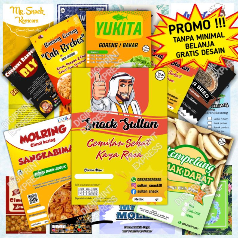 Jual CETAK STIKER LABEL KEMASAN UKURAN A4 (30×20) LOGO CUSTOM STICKER ...