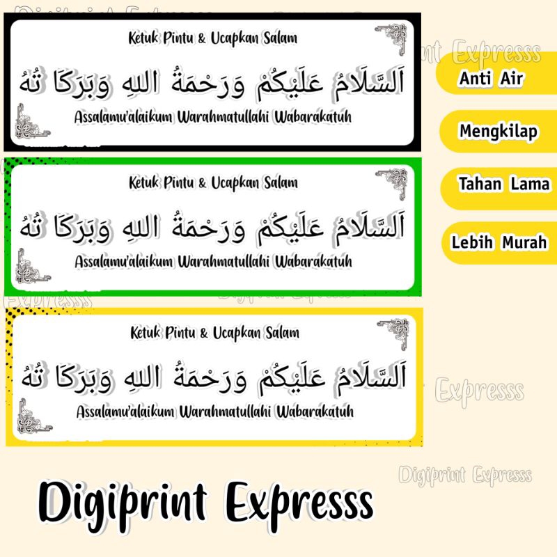 Jual Stiker Hiasan Pintu Sticker Hiasan Dingding Stiker Assalamualaikum ...