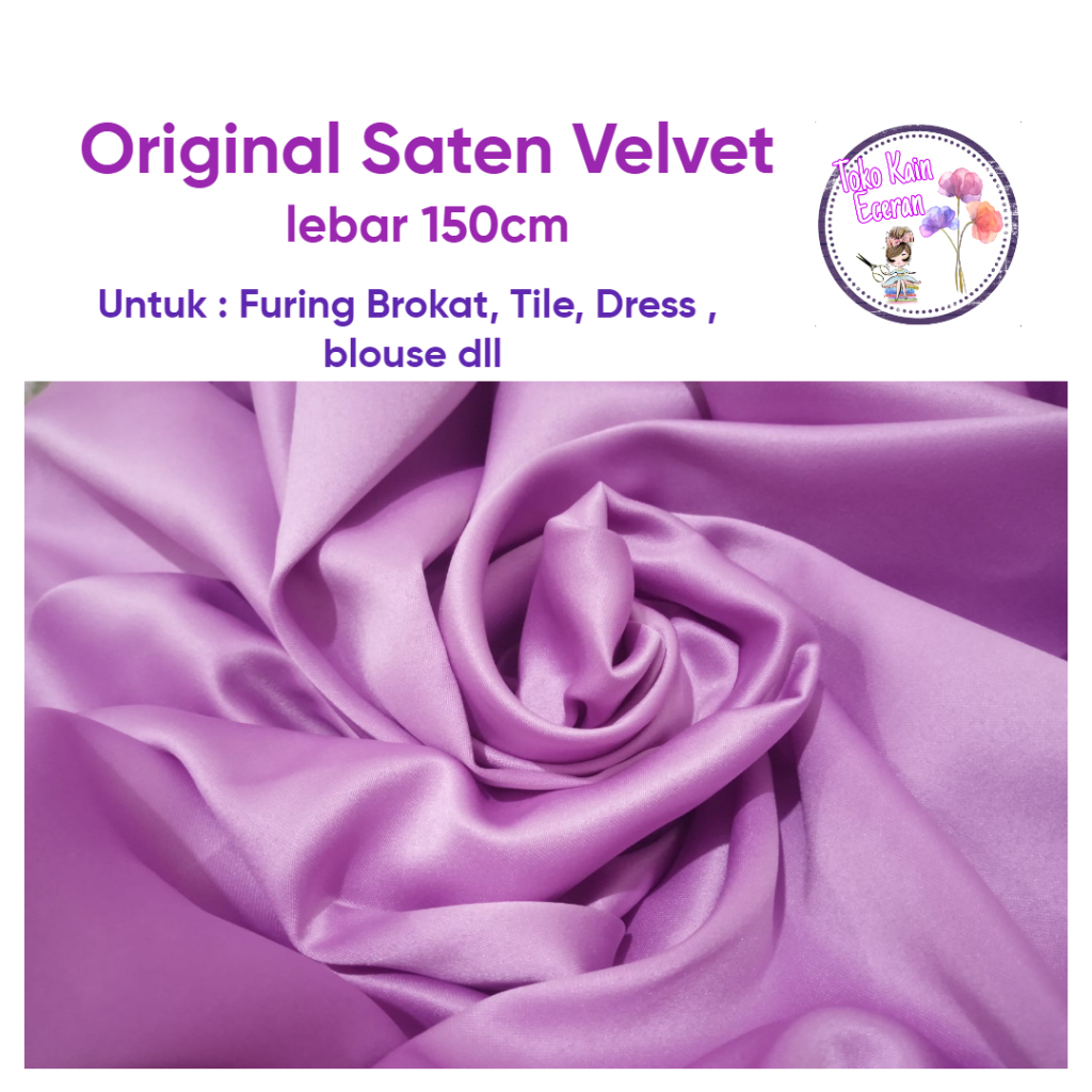 Jual KAIN SATIN VELVET ORIGINAL PREMIUM FURING BROKAT FURING TILE KAIN ...