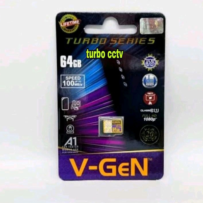 Jual micro SD card V-Gen 64GB class10 100mbps memory card V-Gen 64GB ...