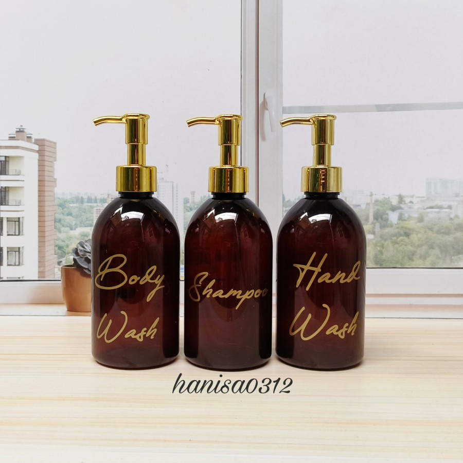 Jual Botol Sabun Cair Pump 250ml Coklat Luxury Gold Aesthetic Botol Pump 250ml Amber | Shopee ...