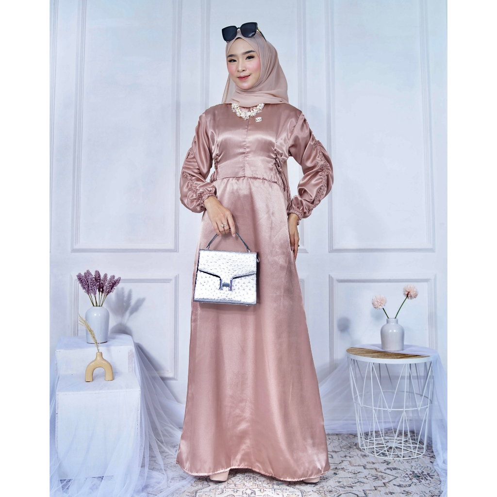 Jual MARIA COLLECTION Jasmine Dress - Gamis Luxury Satin Velvet Premium ...