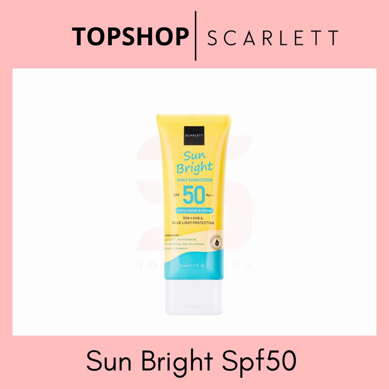 Jual SCARLET Sunscreen Bright SPF 50 PA+++ (Kuning) | Shopee Indonesia