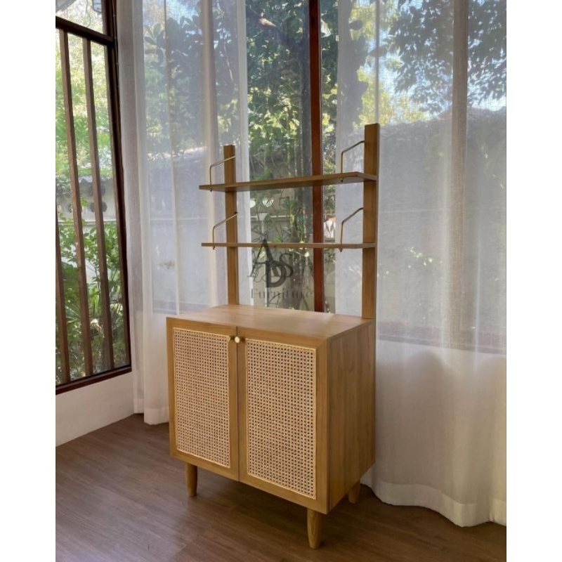 Jual rak buku rotan lemari buku rotan rak buku kayu jati | Shopee Indonesia