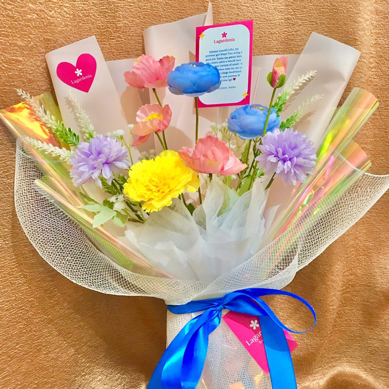 Jual Artificial Hologram Korean Flower Bouquet | buket bunga palsu ...