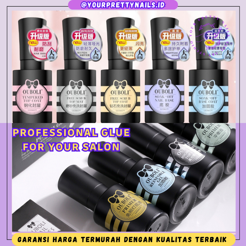 Jual OUBOLI 20ML Professional Nail Gel BASE COAT / HIGHLIGHT TOP COAT ...