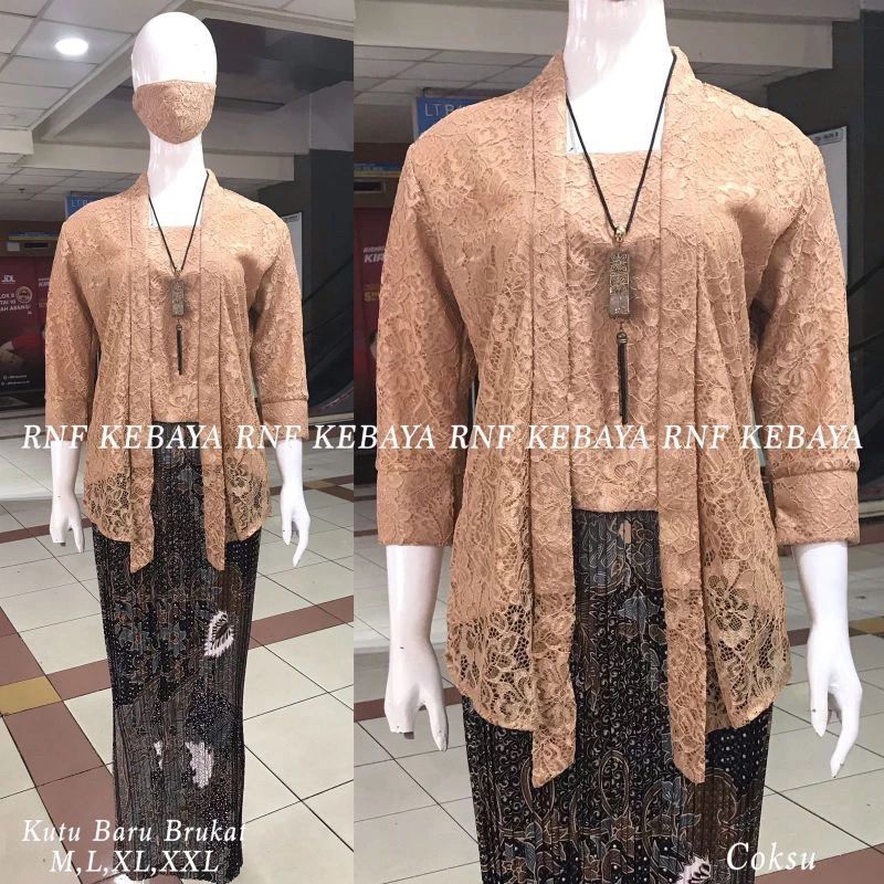 Jual Termurah !!! Set kebaya kutubaru brokat plus rok Plisket / kebaya brokat modern / untuk ...