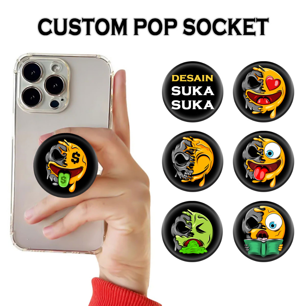 Jual Pop Socket Custom Suka-Suka Emoticon | Shopee Indonesia