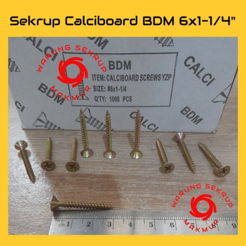 Jual (100 pcs) Sekrup Kuning GRC Kalsi 6x1-1/4 / Calciboard #6x1-1/4 ...