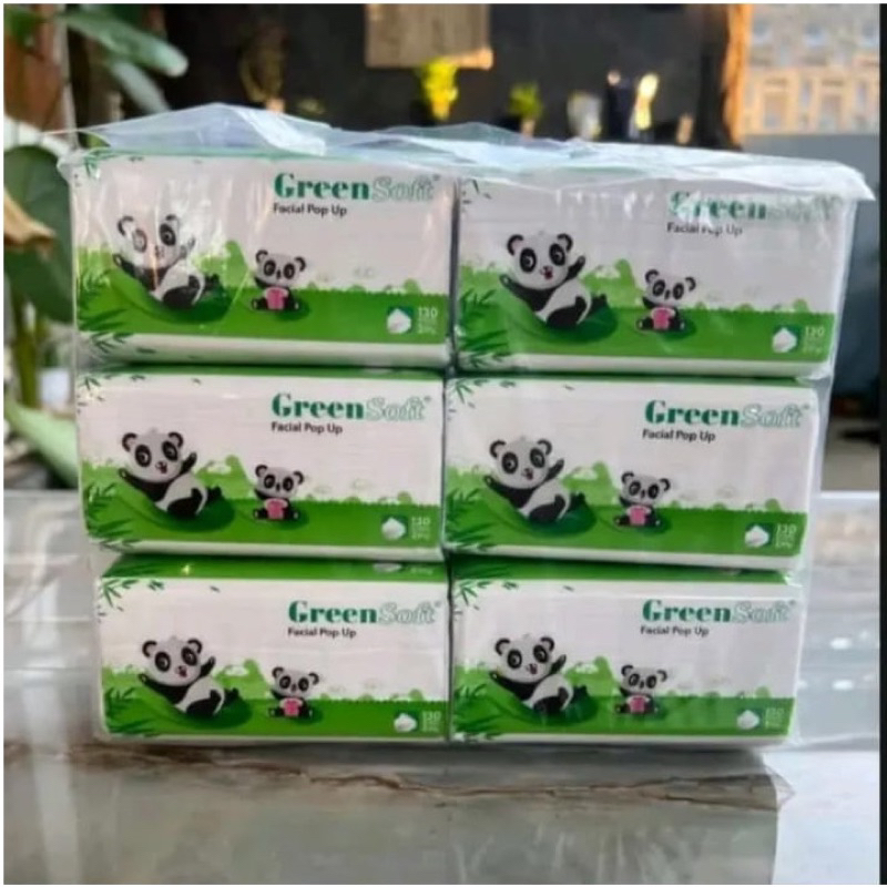 Jual [6 PACK] GREENSOFT Pop Up / CLEN PLUS POP TISSUE ( Paket 6 Green ...
