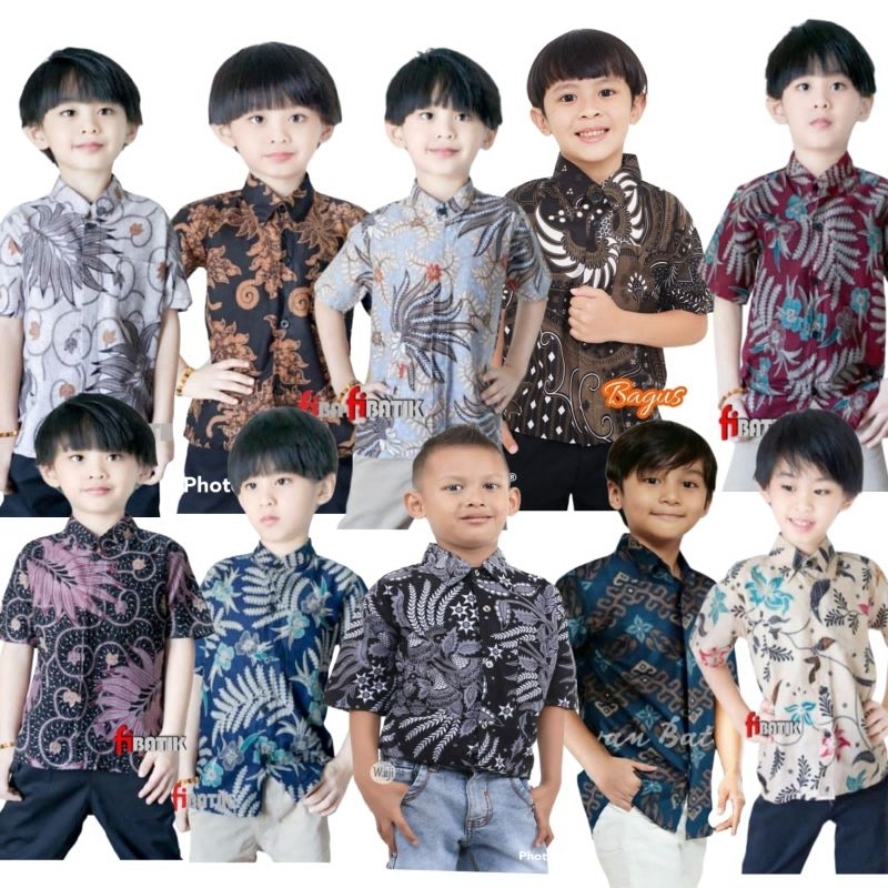 Jual Batik Anak Kemeja batik anak laki-laki baju batik anak usia 1 ...