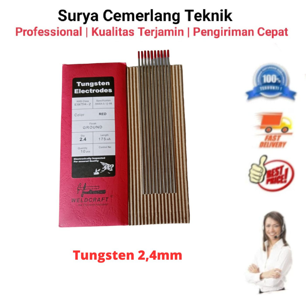 Jual Tungsten SS 2,4mm 2,4 mm / Jarum Las Argon 2.4 mm | Shopee Indonesia