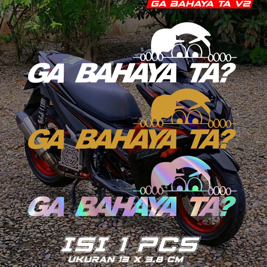 Jual Stiker Motor Viral Racing Ga Bahaya Ta V2 Sticker Cutting Viral Bahan Hologram Tahan Panas ...