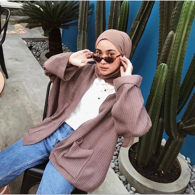 Jual KARDIGAN RAJUT WANITA OVERSIZED 12 GET / LOOCY POCKET CARDIE ...
