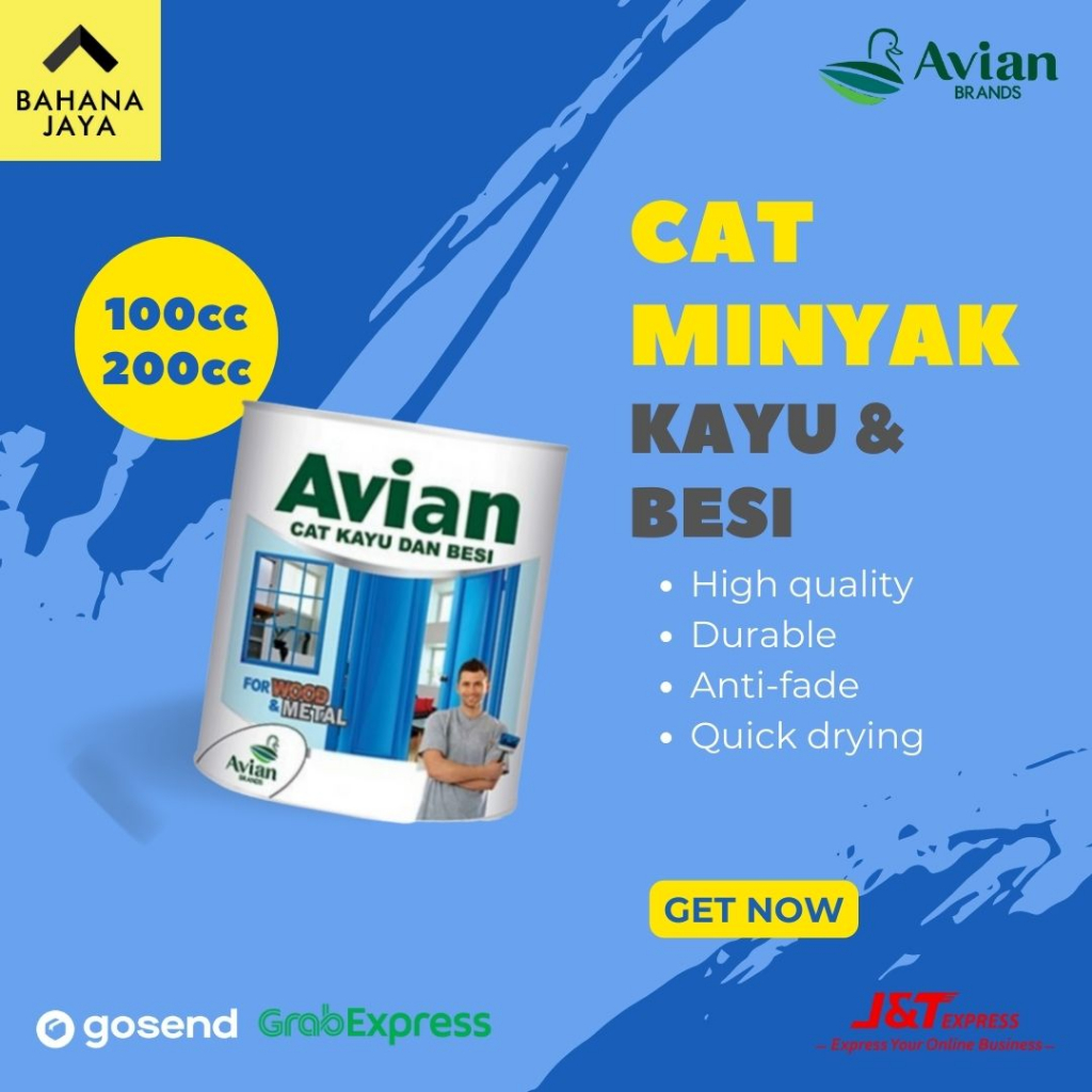Jual Avian Cat Minyak CAT Kayu CAT Besi 100cc Ukuran Kaleng Kecil 200cc ...