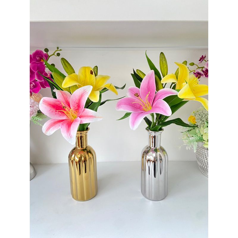 Jual Full Set Vas Bunga Keramik Fiji & Premium Artificial Flowers ...