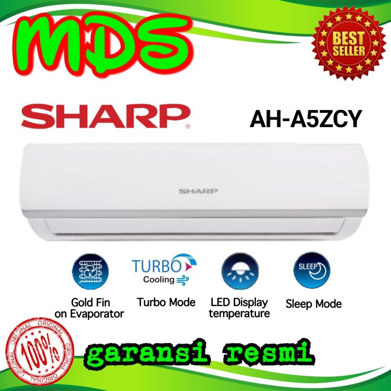 Jual AC SHARP AH - A 5 ZCY 1/2PK LOW WATT HARGA AH - A 5 ZCY + PASANG INSTALASI | Shopee Indonesia