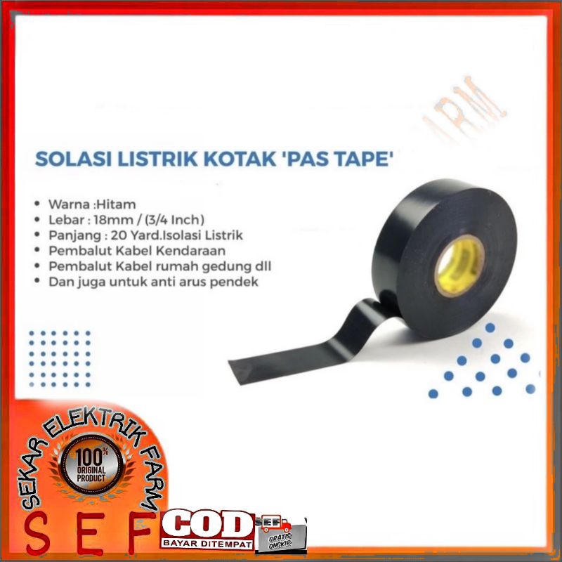 Jual ISOLASI LISTRIK HITAM TAHAN PANAS HOKI TAPE ELEKTRIK DOUBLE TAPE ...