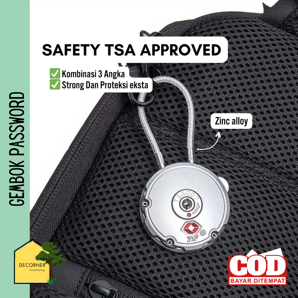 Jual Gembok 3 Digit Tas Koper TSA Lock Suitcase | Shopee Indonesia